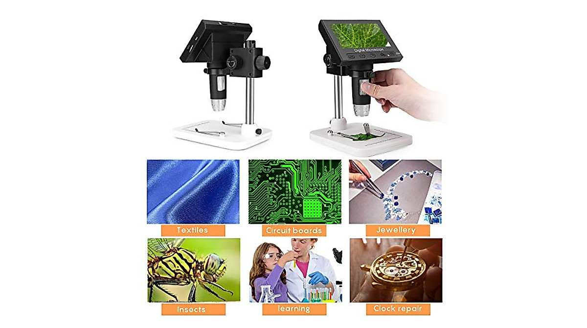 4.3 Inch USB Digital Microscope - 10X to 1000X Magnification
