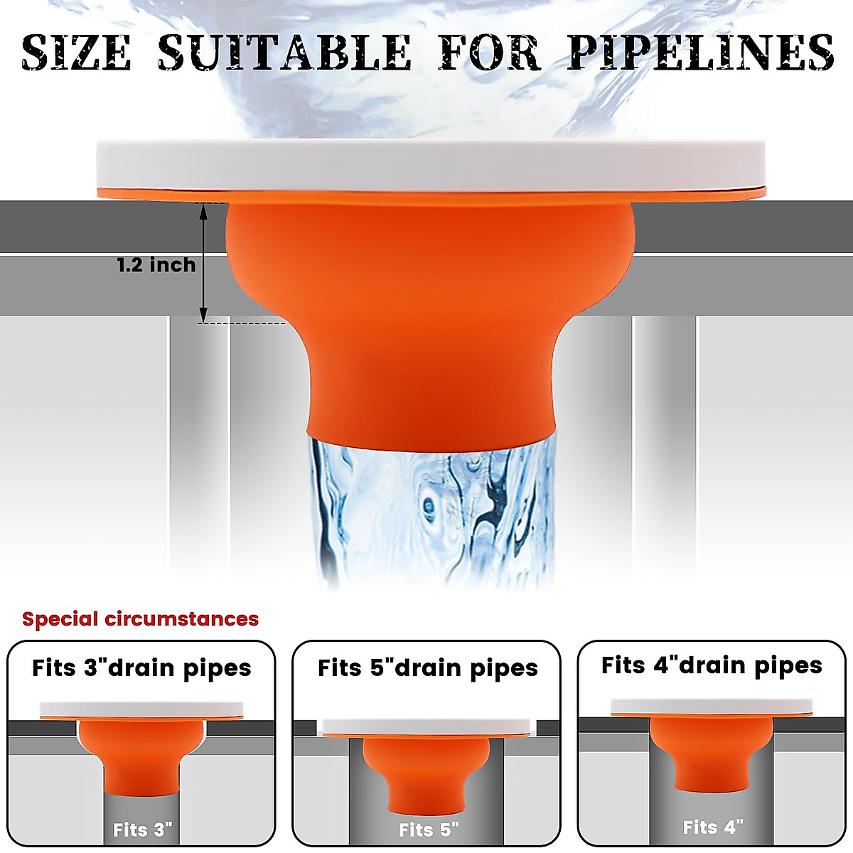Toilet Flange Repair Kit, Universal Toilet Flange Fits for 4" and 5" or Special 3" Drain Pipe, Toilet Repair and Easy Install, Perfect Seal No More Pipeline Gas Leakage