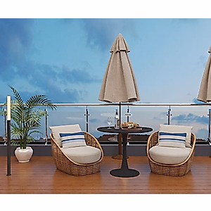 Sinovoy White Round Dining Table Modern Style 31.5" with Pedestal Base in Tulip Design, Mid-Century Leisure Table for Kitchen Dining Room & Living Room (Black)