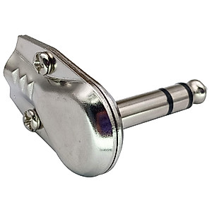 AAOTOKK Right Angle 6.35MM Adapter Golden Plated 90 Degree 3 Pole 6.35mm 1/4 Inch Stereo TRS Male Flat Pancake Style Plugs Connectors for Speaker,Patch Cable,Guitar(4 Pack/3 Pole)