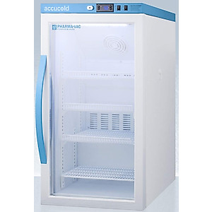 Summit Appliance ARG3PV Pharma-Vac Performance Series 3 Cu.Ft. Counter Height Commercial Vaccine All-Refrigerator with Glass Door, Automatic Defrost, Digital Thermostat and White Cabinet