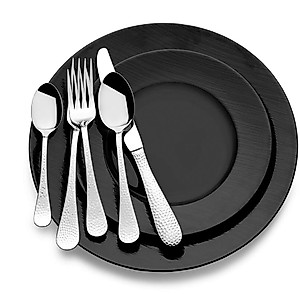 Towle Living 65-Piece Silverware Set, Service for 12, Reynolds Flatware Cutlery Set - Includes Fork, Knife, Spoon - For Home, Kitchen, and Resturant, Stainless Steel - Dishwasher Safe