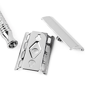 Qshave - Men or Women Short Handle Classic Double Edge Lighter Travel Safety Shaving Razor, 1 Pc