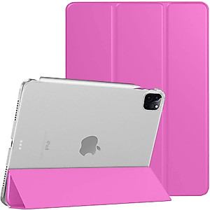 DuraSafe Cases for iPad PRO 12.9 6 5 4 Gen 2022 2021 2020 [iPad 12.9 Inch 6th 5th 4th ] A2436 A2764 A2437 A2766 A2378 A2461 A2379 A2462 A2229 A2069 A2233 Hard Smart PC Translucent Back Cover - Pink