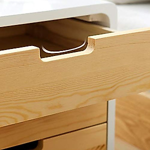 ZHAOLEI Simple and Three-Drawer Design Bedside Table, Mini Locker Bedroom Solid Wood Bedside Storage Cabinet