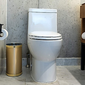 Stephanie Imports Made in USA 5-Gallon Sleek and Stylish Vinyl Mylar Waste Basket (13" X 11") (Metallic Gold)