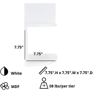 Kiera Grace Kieragrace Retro Set of 2 Count Floating-Shelves, White, 2