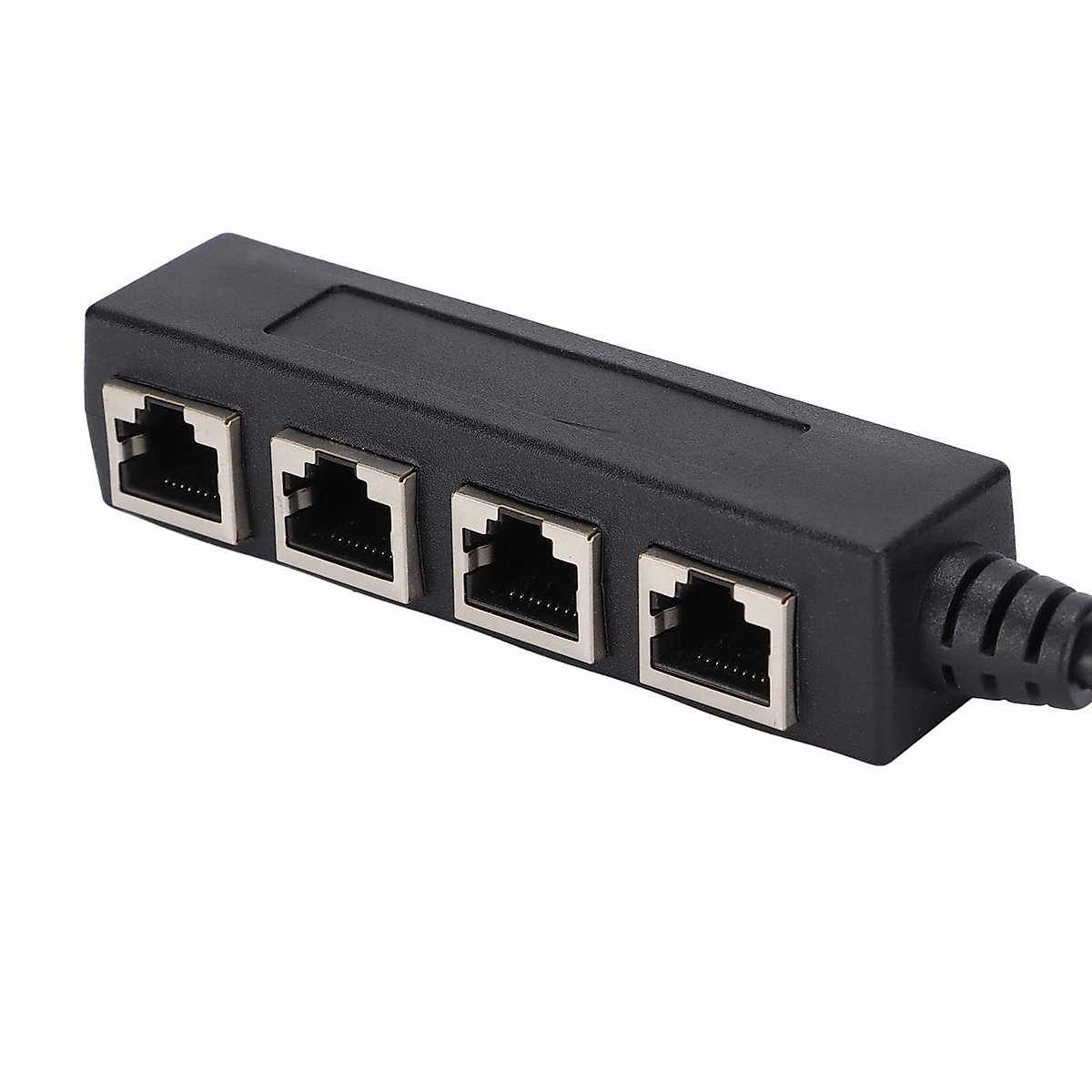 Zhiyavex RJ45 Splitter Adapter,1 to 4 Port Smooth Transmission Excellent Connection Network Cable Adapter,PCB Board Ethernet Adapter for All Networks, Homes and Offices, Broadband Connections, black