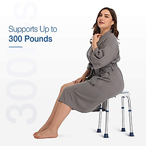 GreenChief Shower Stool 300lb, Rotating Bath Seat, Adjustable Shower Chairs & GreenChief Cushion for Shower Waterproof, Seat Foam Cushion with Hook, Bath Seat Cushion Mat