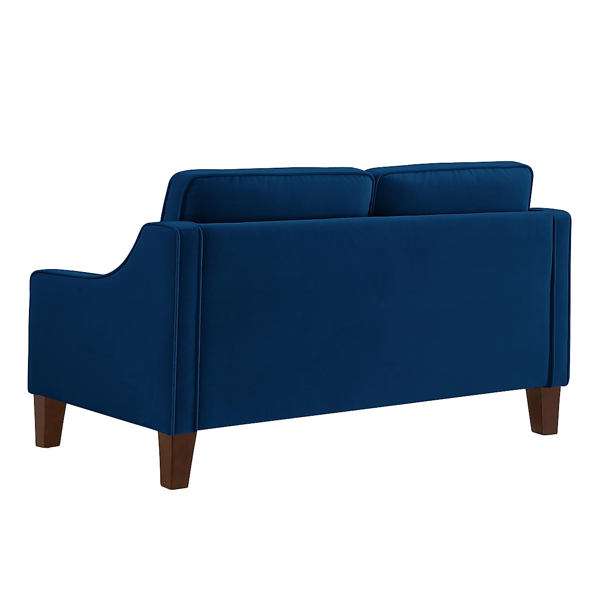 GOAWGO Modern Velvet Loveseat Sofa Couch Upholstered Love Seat Couches with Wooden Legs Comfy 2 Seat Small Couch for Living Room Bedroom Small Spaces, Navy