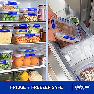 Sistema KLIP IT PLUS Food Storage Containers | 7.5 L Rectangle | Stackable & Airtight Fridge/Freezer Food Box with Lid | BPA-Free Plastic| Recyclable with TerraCycle®