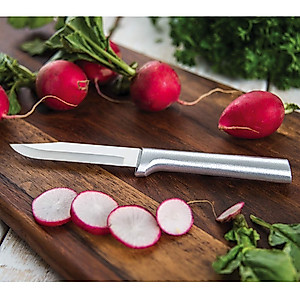 Rada Cutlery Everyday Paring Knife Stainless Steel Blade with Aluminum Made in USA, 6-3/4 Inches, 1-Pack, Silver Handle