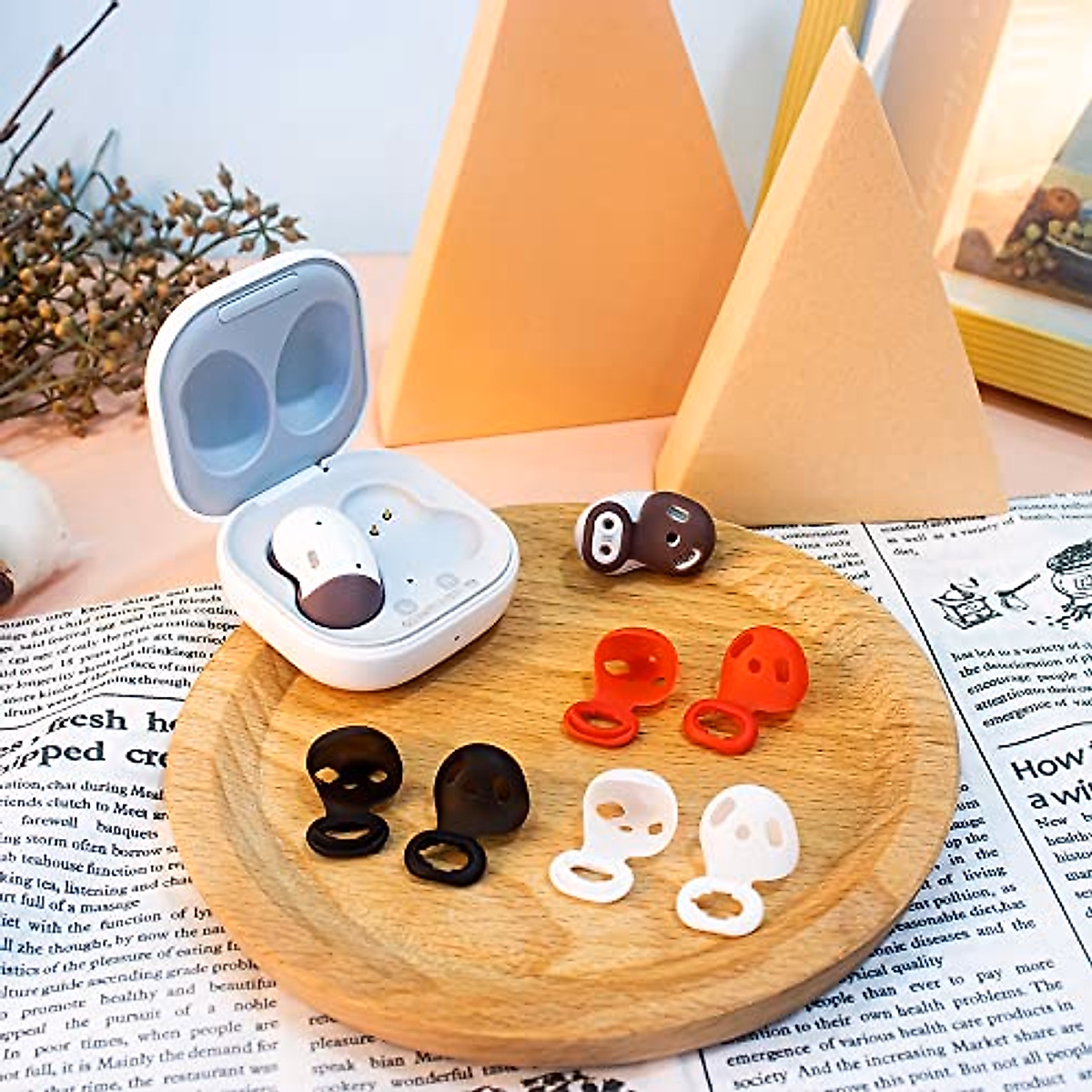 8 Pairs for Galaxy Buds Live Ear Tips Silicone Covers Replacement Earbud Tips Accessories Anti-Slip Ear Tip Compatible with Samsung Galaxy Buds Live
