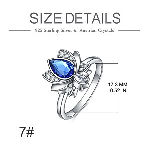 Lotus Urn Ring Jewelry for Ashes for Women Size 9 Sterling Silver Keepsake Cremation Ring Jewelry