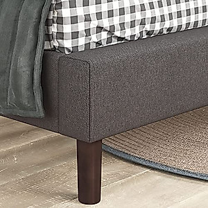 ZINUS Judy Upholstered Platform Bed Frame / Mattress Foundation / Wood Slat Support / No Box Spring Needed / Easy Assembly, Full Grey