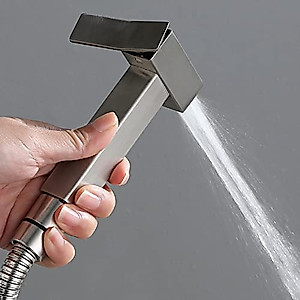 Bidet Toilet Sprayer Set-Handheld Bidet Sprayer kit Cloth Diaper Sprayer for Toilet Bidet Nozzle Stainless Steel Handheld Bidet G1/2 Port Hand Shower Toilet Spray Gun,Drawing A Kitchen Sink Faucets