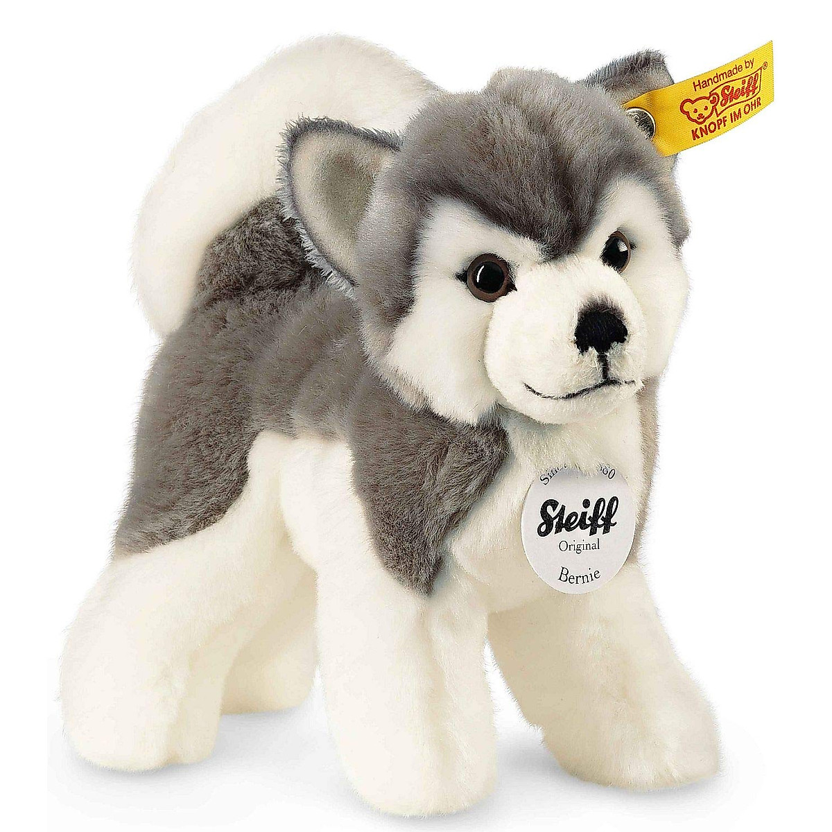 Steiff Bernie Husky Plush, Grey/White