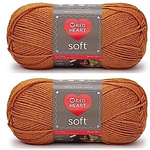 Red Heart Soft Tangerine Yarn - 2 Pack of 141g/5oz - Acrylic - 4 Medium (Worsted) - 256 Yards - Knitting/Crochet