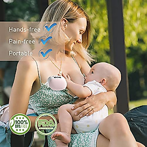 IKARE Wearable Double Breast Pump Hands Free,Upgraded Lactation Massager Function＆LED Display,Portable Electric Breastfeeding Pump with 3 Mode & 10 Levels, Wireless Pump Super Quiet- 21/24/28mm (2)