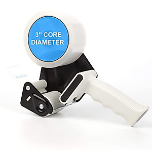 JARLINK Packing Tape Dispenser Gun (2 Pack) with 2 Rolls Tape, 2 inches Lightweight Industrial Side Loading Tape Dispenser for Shipping Packaging Moving Sealing (Grey & Black)