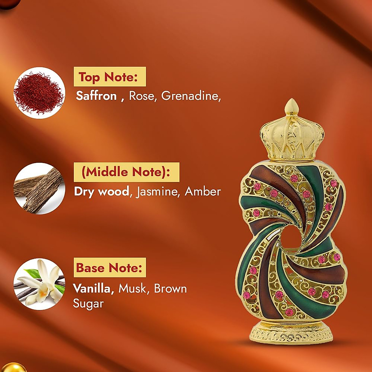 Al Haramain Tanasuk Perfume Oil - 12 ml | Unisex Amber Vanilla Attar Oil | Concentrated Fragrance