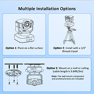 NexiGo Zoom Certified, N990 (Gen 2) 4K PTZ Webcam, Video Conference Camera System with 5X Digital Zoom, Sony_Starvis Sensor, Position Preset, Dual Stereo Mics, 3.5mm Audio Jacks for External Mics