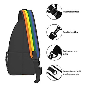 MANQINF Funny Rainbow Lgbt Gay Pride Sling Bag Crossbody Backpack for Men Women Lgbt Sling Backpack Hiking Daypack