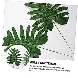 Abaodam 2Pcs Simulated Leaves Tropical Palm Leaves Fake Palm Tree Leaves House Plants Artificial Green Plants Faux Plants Greenery Decor Simulation Leaf Tropical Plant Leaves Photo Props