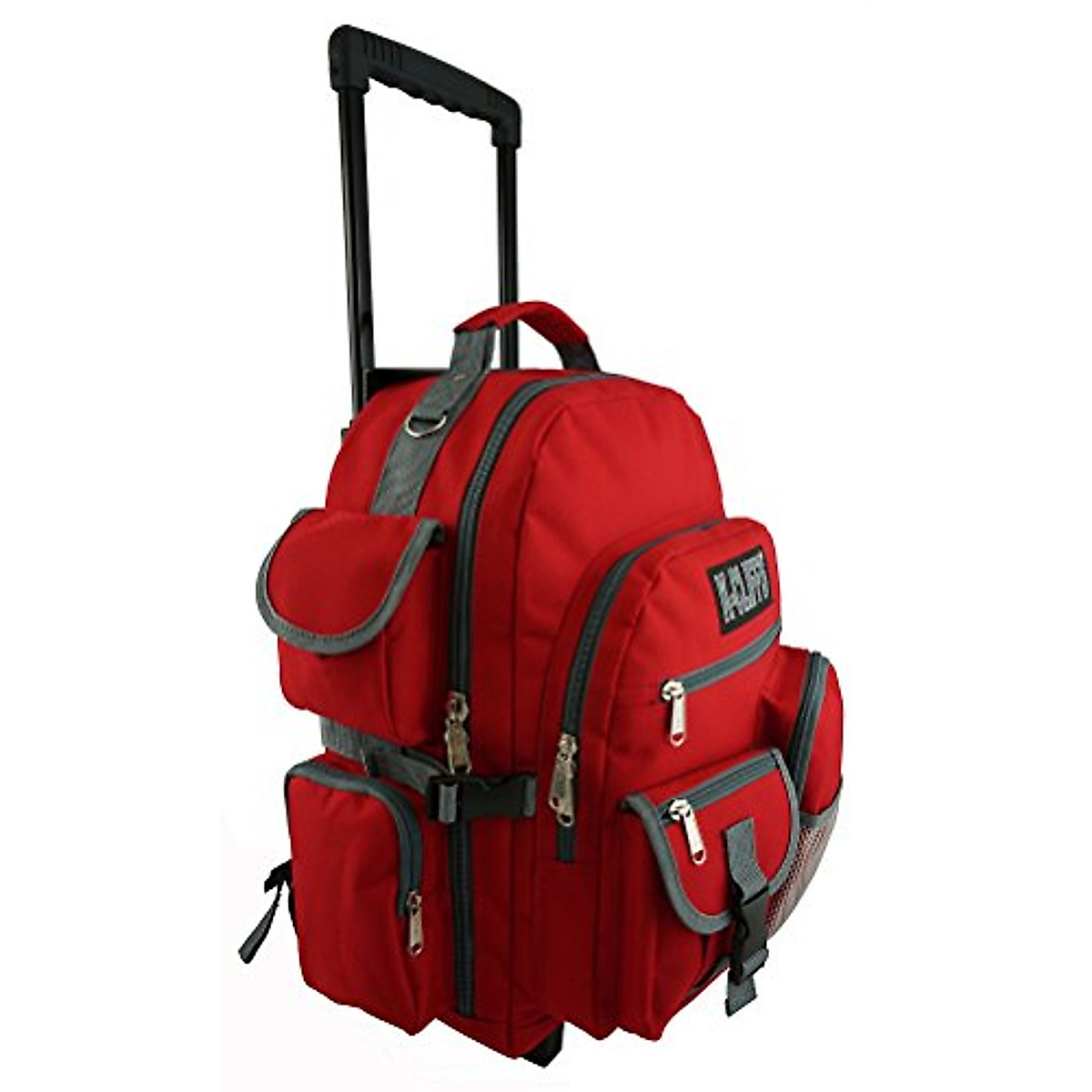 K-Cliffs Heavy Duty Rolling Backpack School Bookbag with Wheels Deluxe Wheeled Daypack