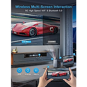 Projector, Leapwell Android Auto Focus Native 1080P Movie Projector with WiFi and Bluetooth 600 ANSI Lumens, Smart Portable Video Projectors with 5000+ Apps 4K Support, for Home Theather and Outdoor