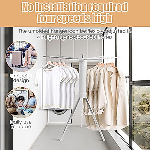ZJRDYYK Tripod Clothes Drying Rack, Portable Collapsible Laundry Drying Rack Freestanding for Clothes Towels Dorm Camping Outdoor Travel