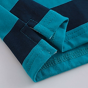 HowJoJo Big Boys Cotton Long Sleeve T-Shirts Striped Polo Shirts Green Size 8