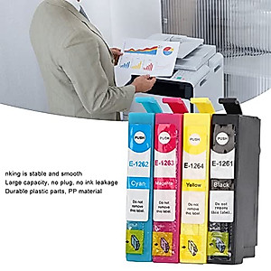 Fafeicy 4Pcs PP Ink Cartridges T1261 T1262 T1263 T1264 Cartridge Combo Pack Replacement for Printer
