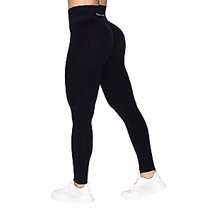 Sunzel Scrunch Butt Lifting Leggings for Women High Waisted Seamless Workout Leggings Gym Tights Tummy Control Yoga Pants Black