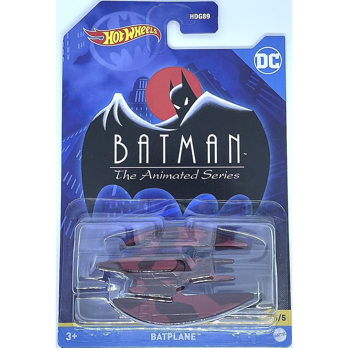 Hot Wheels 2022 - Batplane [Maroon] 5/5 - Batman DC Series - The Animated Series