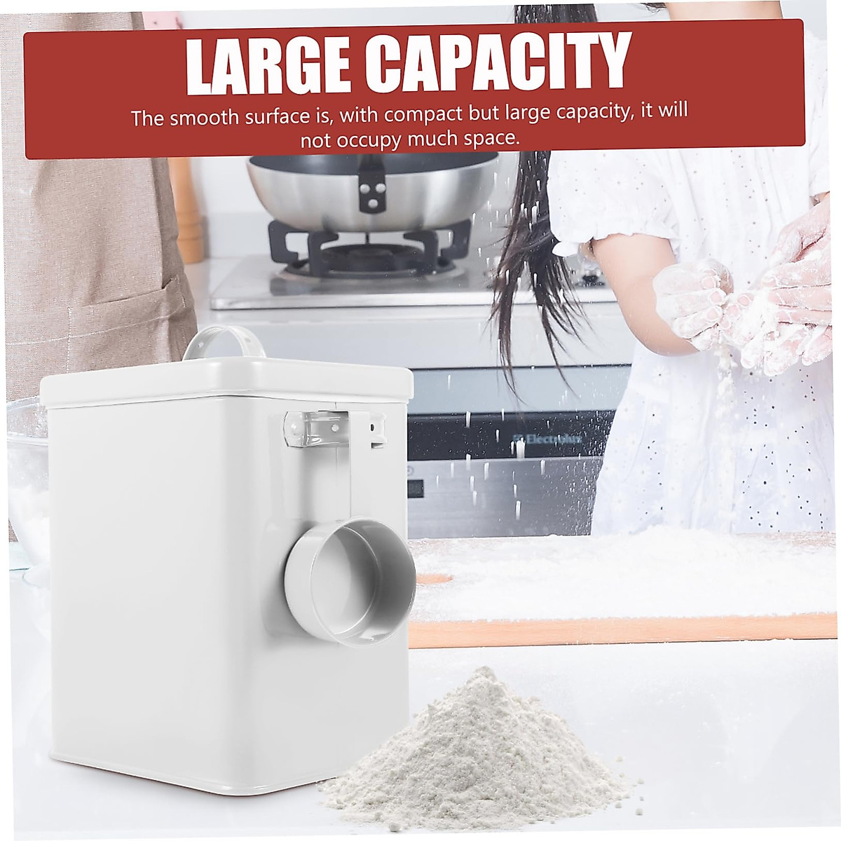 BESTOYARD 10 Lbs Box Kitchen Storage Bucket Grain Storage Container Rice Dispenser Cereal Dispenser Countertop Flour Containers Can Food Iron Rice Tin with Lid