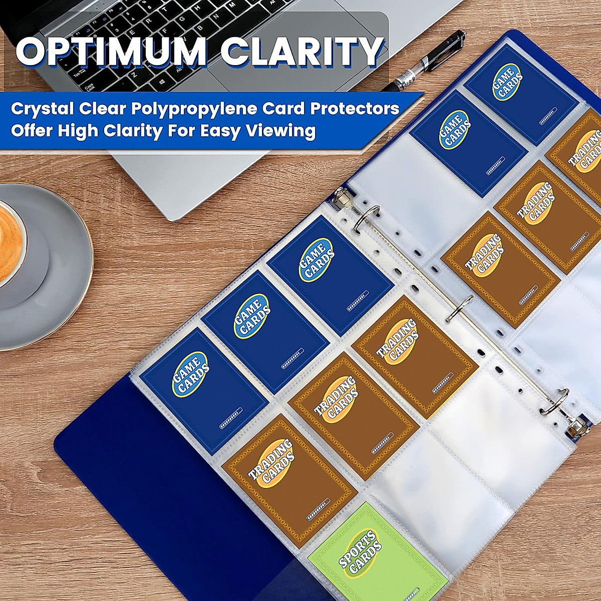 Fabmaker 36 Pack Trading Card Sleeve Pages, Holds 648 Cards, 9 Pocket Trading Card Storage, 11 Holes Card Sleeves Binder Sheets Fit 3 Ring Binder for MTG, Sport Card, Game Card, Business Cards, Coupon