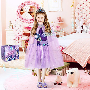 Heyzeibo Princess Makeup Dress Up Toys Set, Kids Pretend Play Makeup Starter Kit Include All Your Girl Needs to Play Dress Up with Stylish Bag Shoes Jewelry for 3-12 Years Old Kids Birthday