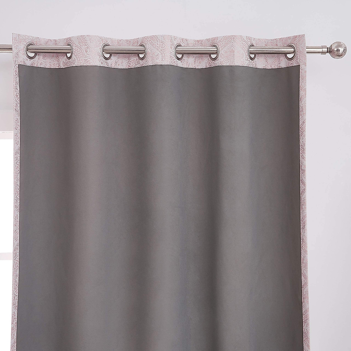 Muse Dream Coral Pink Blackout Curtains 84 inchs for Bedroom with Print Medallion Floral Patterned Thermal Curtains European Luxury Curtains for Living Room,Grommet Top 52" Wx84 L,2 Panels