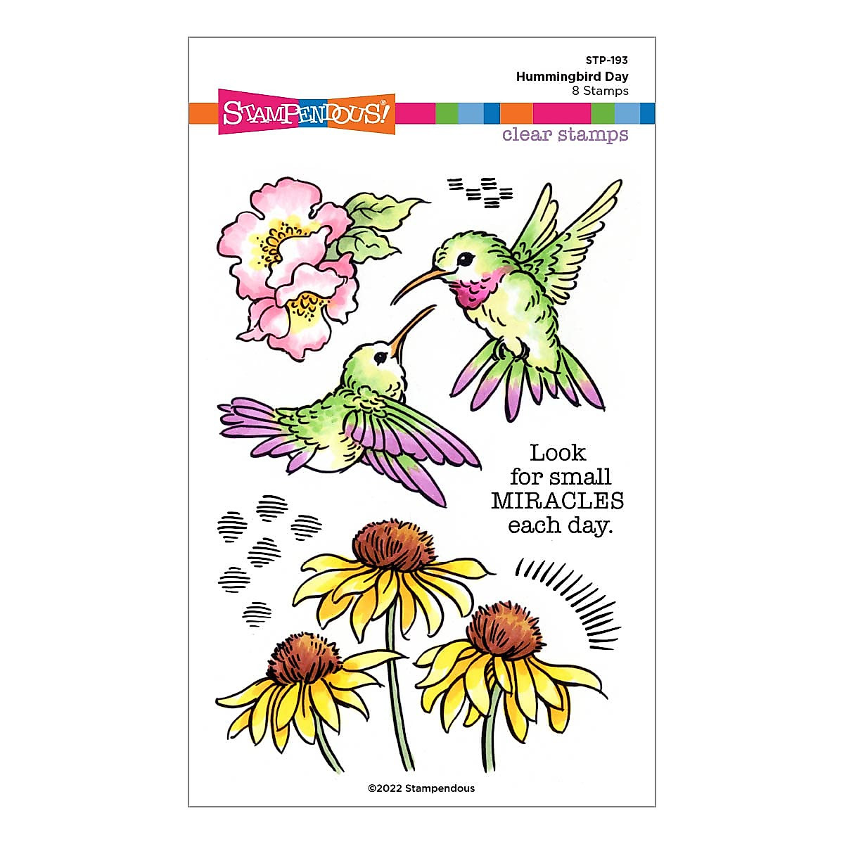 Spellbinders STP-193 Hummingbird Day Clear Stamp Set from The Stampendous Spring Collection