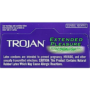 Trojan Extended Pleasure Climax Control Lubricated Premium Latex Condoms 12.0 ea. (Quantity of 3)