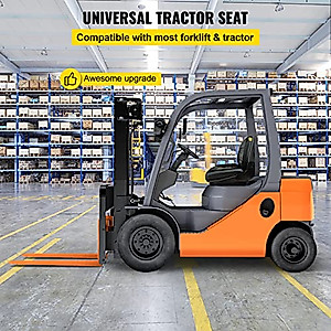 Bestauto Universal Adjustable Forklift Seat with Safety Belt, Full Suspension Seat Replacement for Heavy Mechanical Seat