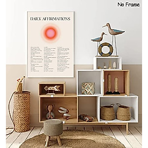 Daily Affirmation Wall Art Inspirational Canvas Wall Art Prints Trendy Words of Affirmation Wall Art Words of Affirmation Poster Motivational Pictures for Girl Woman Bedroom Decor 16x24 Inch UNFRAMED