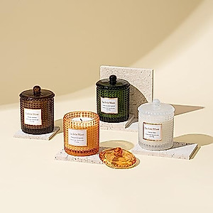 LA JOLIE MUSE Vanilla Cake Scented Candles, Vanilla Candles for Women, Candles for Home Scented, Natural Soy Candles, 75 Hours Long Burning, 10 OZ