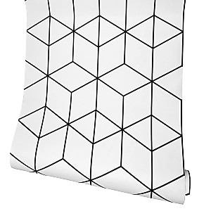 Yifasy Shelf Liner Black Cube Self-Adhesive Drawer Paper Furniture Protector Redo L Shaped Desk 118x17.7 Inch