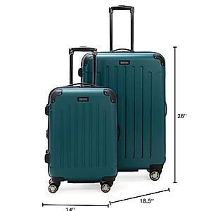 Kenneth Cole REACTION Renegade Luggage Expandable 8-Wheel Spinner Lightweight Hardside Suitcase, Botanical Green, 24-Inch Checked
