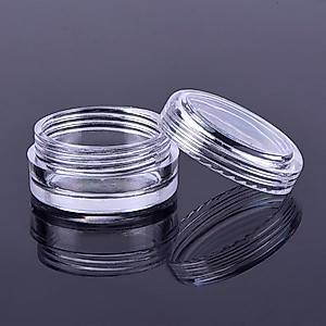 AKOAK Clear Bead Container with 12 Pcs 5G/5ML Empty Clear Plastic Cosmetic Containers Jars PotStorage Container Set for Makeup, Cream, Lotion, Sugar Scrubs, Eye Shadow, Slime, Paint, Jewelry Etc.