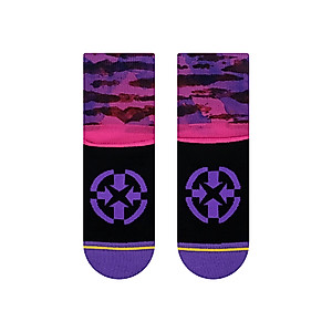 MERGE4 Purple Water Color Quarter Crew Socks for Men and Women