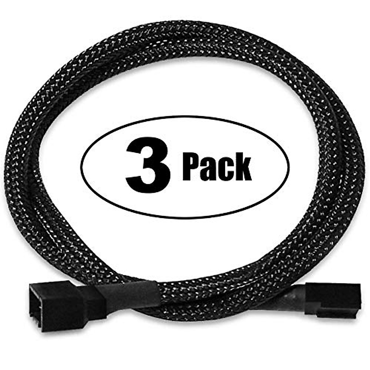 TeamProfitcom 4 Pin PWM Fan Extension Cable PC Fan Power Braided Sleeved Extension Cable Adapter Case 4-Pin Cooling Fans Cable 24 inches (3 Pack)