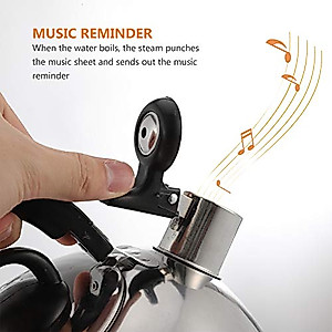 YARNOW Stainless Steel Teakettle, 3 Quart Whistling Teapot with Handle, Tea Kettle for Stovetop ( Silver )